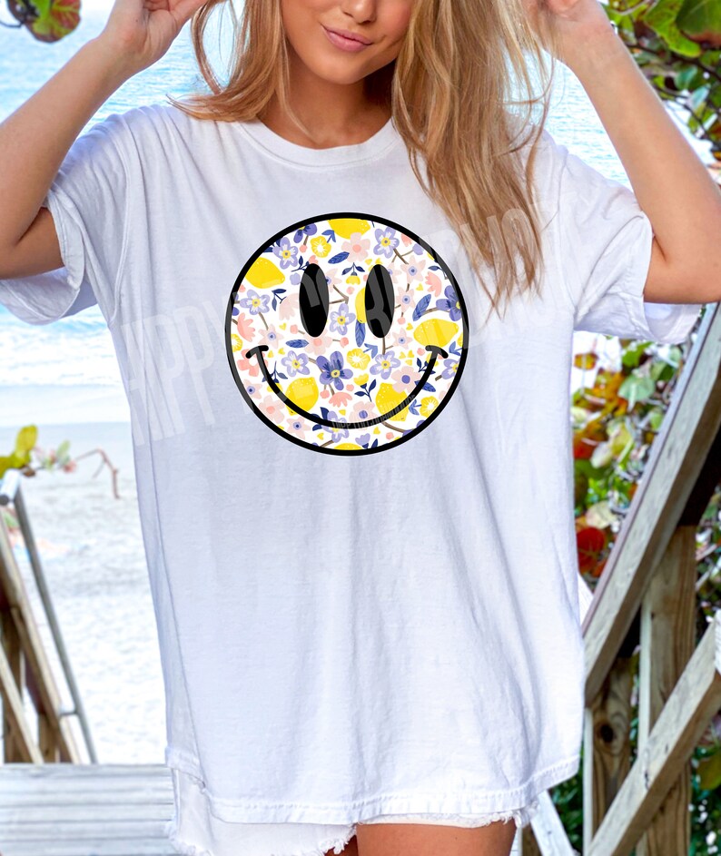 Lemons PNG Smiley Face PNG Purple Spring Smiley Face Shirt - Etsy
