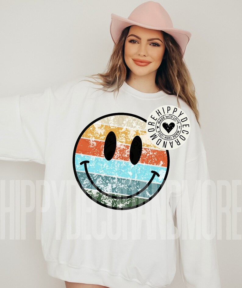 Distressed Smiley Face PNG Earth Tones Smiley Png Boho Png - Etsy