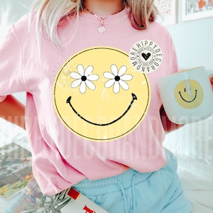Retro Smiley Face PNG Daisy PNG Happy Distressed Retro Happy Face ...