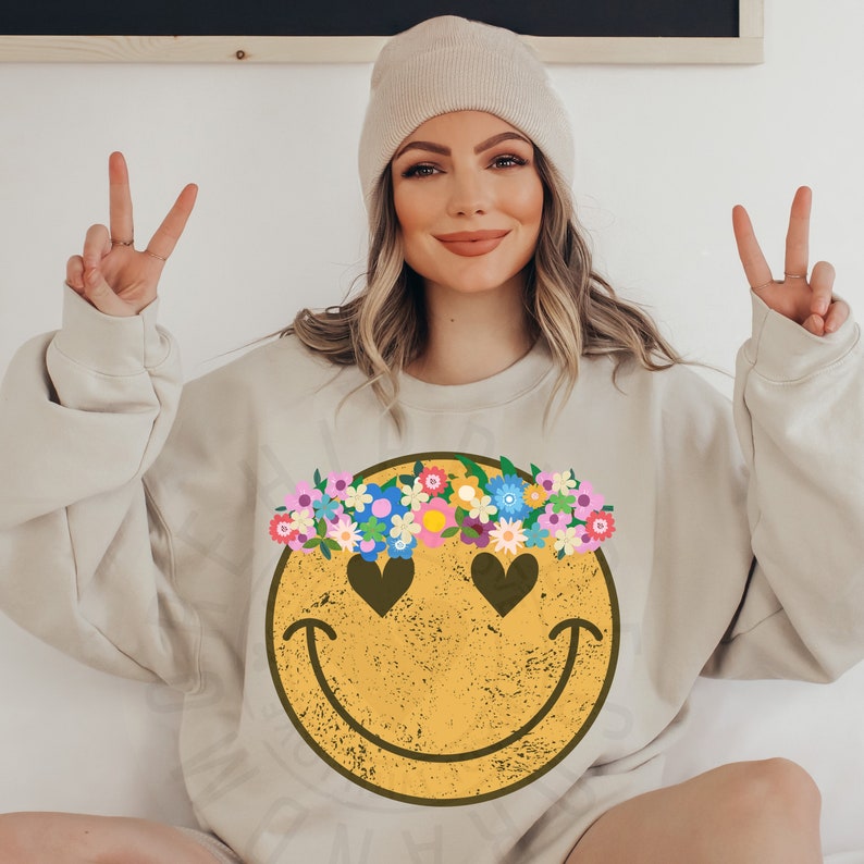 Bohemian Smiley Face PNG Retro Smiley Face Boho Smiley Face - Etsy