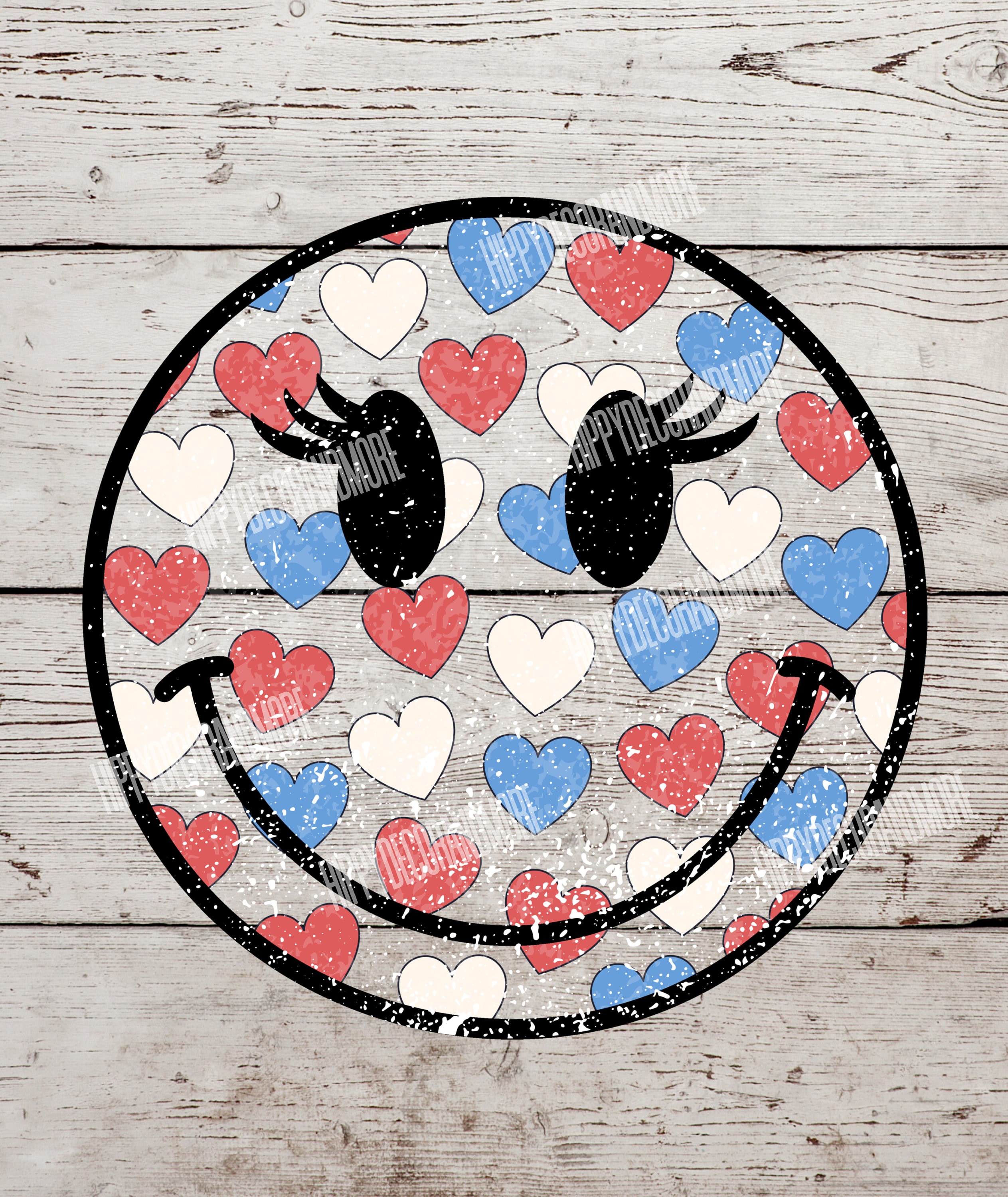 Distressed Smiley Face PNG American PNG Fourth of July Red - Etsy Australia