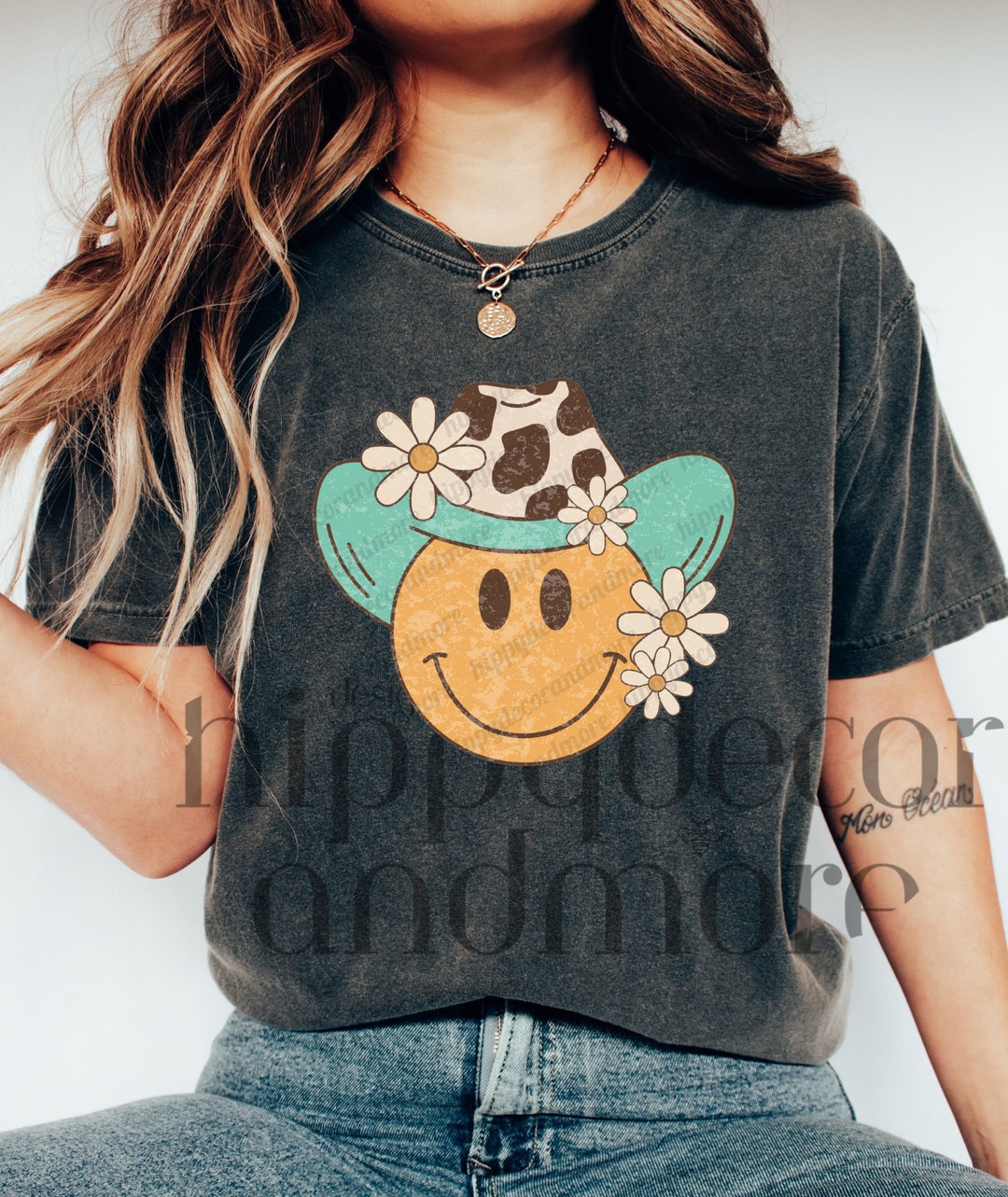 Daisy Cowboy Happy Face PNG Cowgirl Daisy PNG Distressed Smile ...