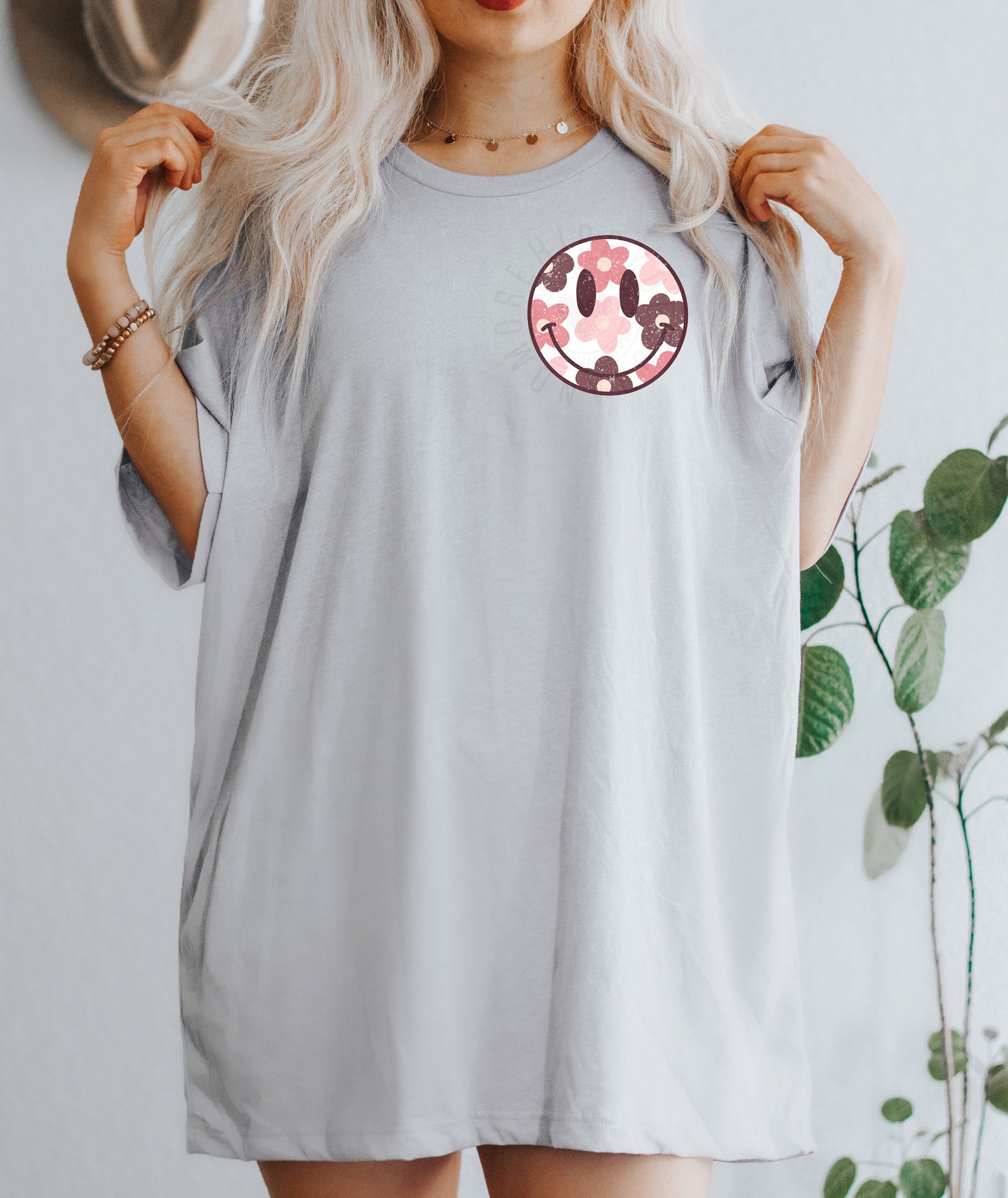 Distressed Boho Smiley Face PNG Boho Flowers PNG Retro Png - Etsy