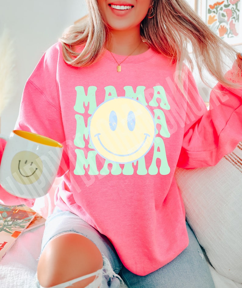 Smiley Face PNG Retro PNG Mama Png Smiley Sublimation Smiley - Etsy