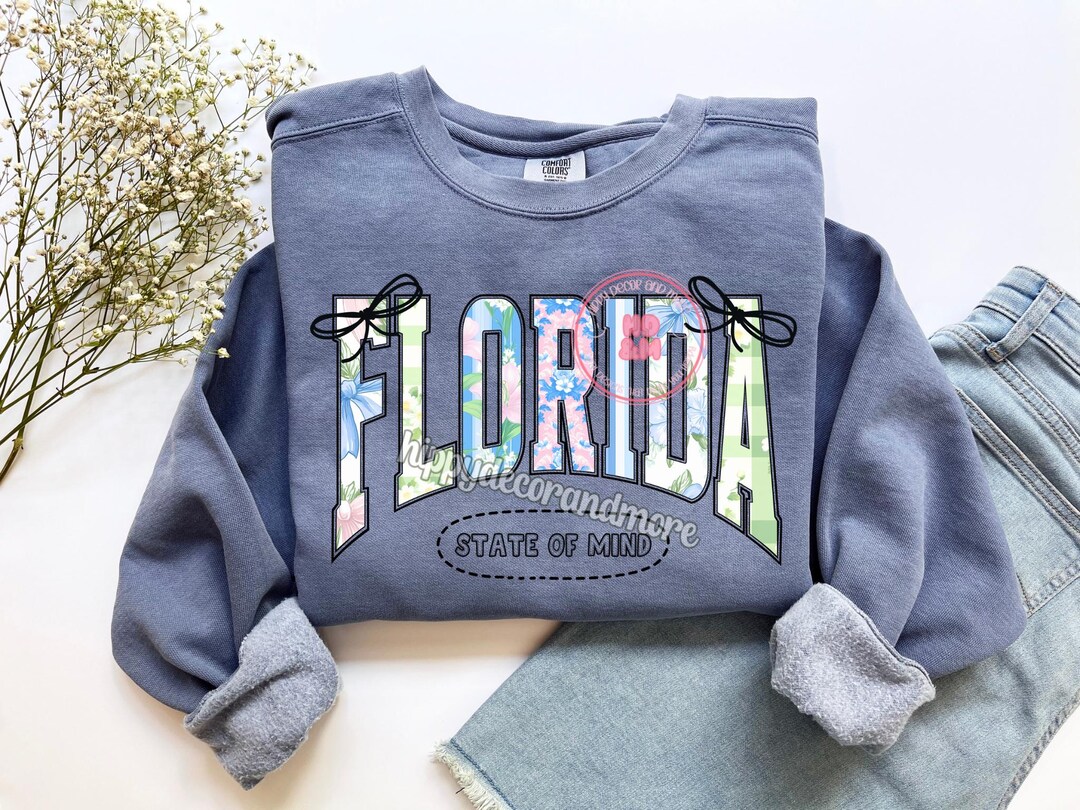 State PNG Floral Coquette Florida PNG Trendy Girly Shirt Design ...