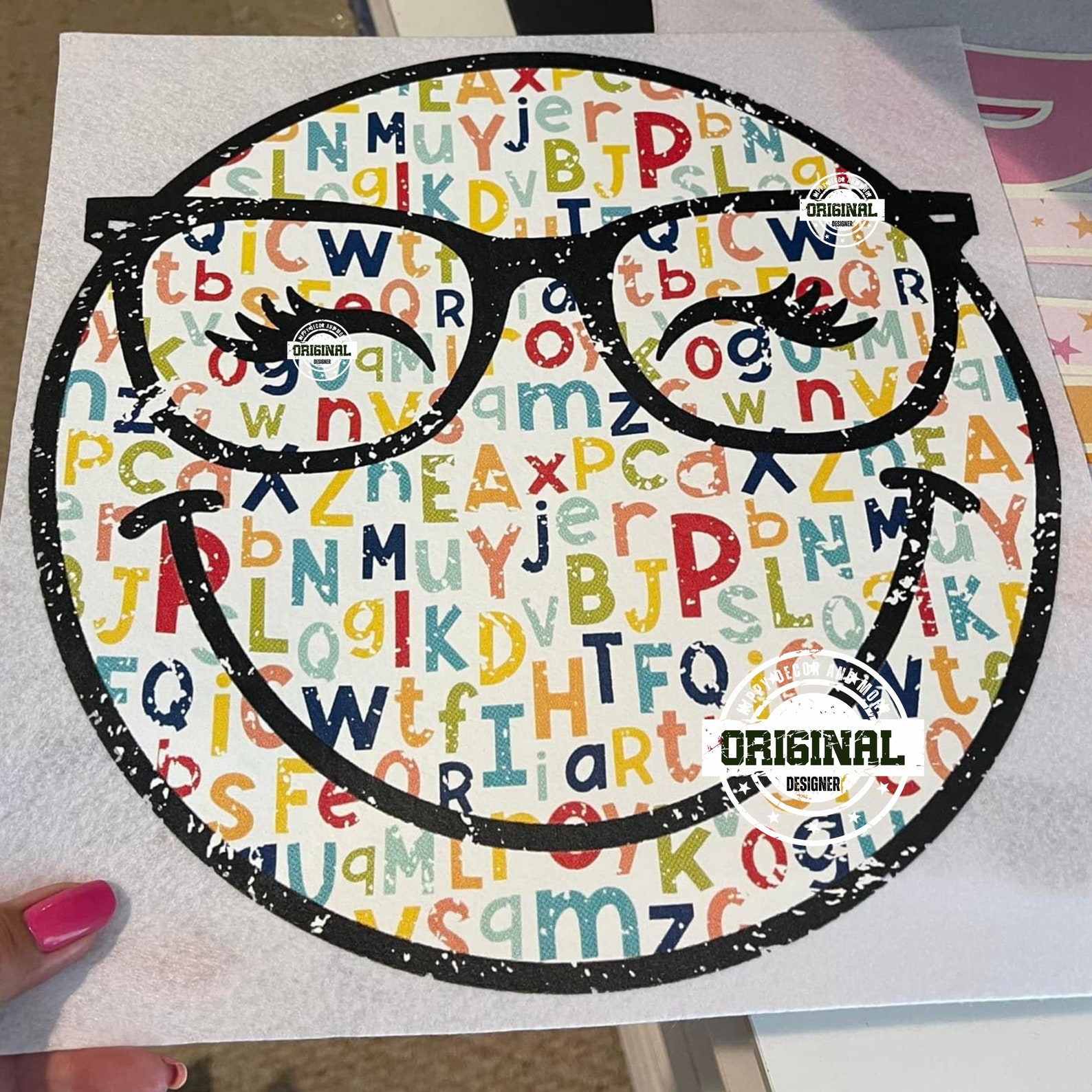 Teacher PNG Smiley Face PNG Alphabet School Shirt Sublimation Design ...