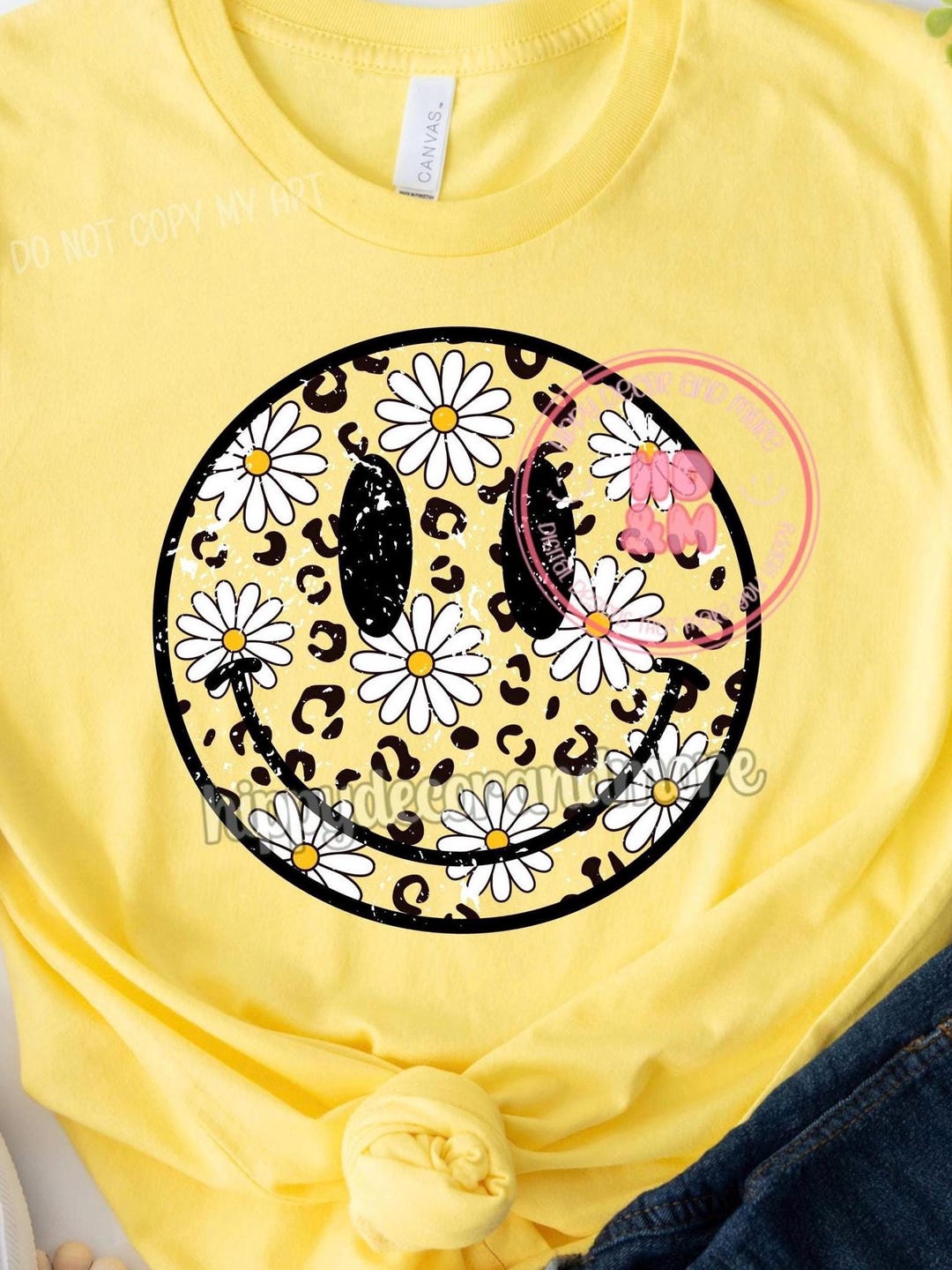 Distressed Smiley Face PNG Daisy PNG Daisy Smiley Shirt Design Retro ...