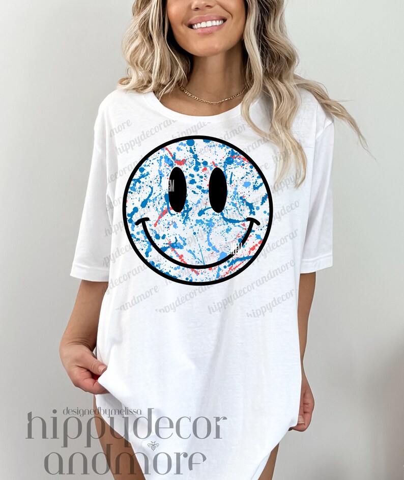 Smiley Face Sublimation Splatter Paint Smiley Face PNG Red - Etsy