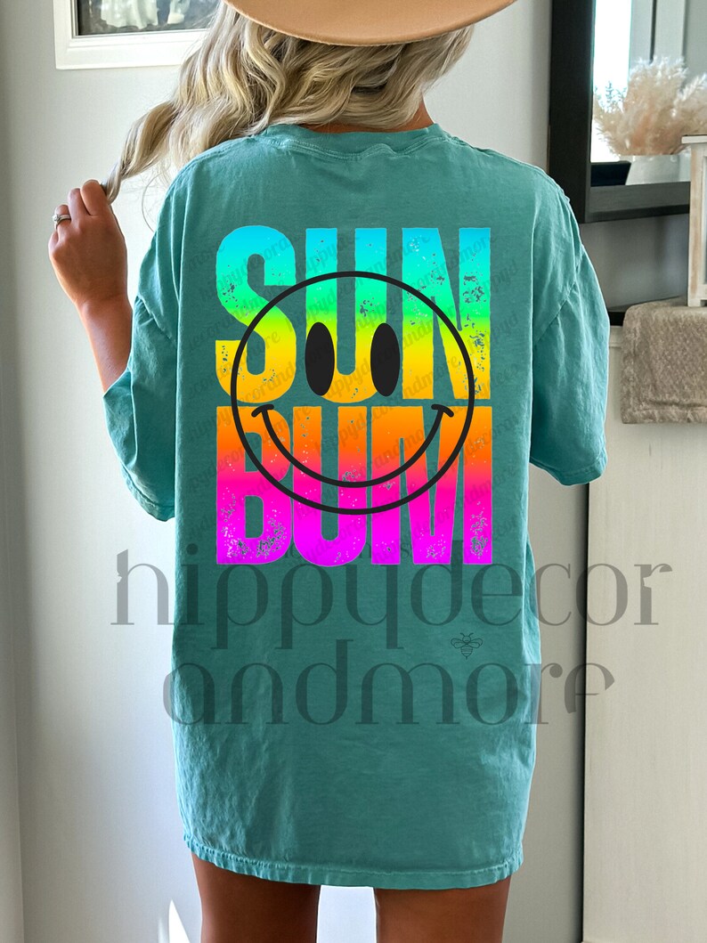 Sun PNG Beach Smiley Face PNG Summer PNG Comfort Colors Shirt Designs ...
