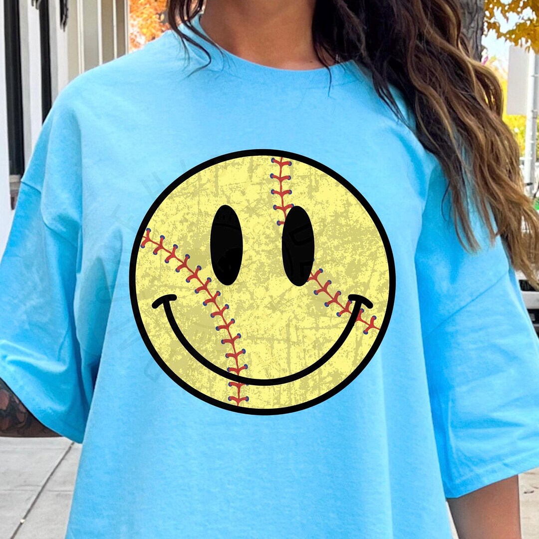 Softball PNG Smiley Face PNG Retro Smiley Face Distressed Smiley Face ...