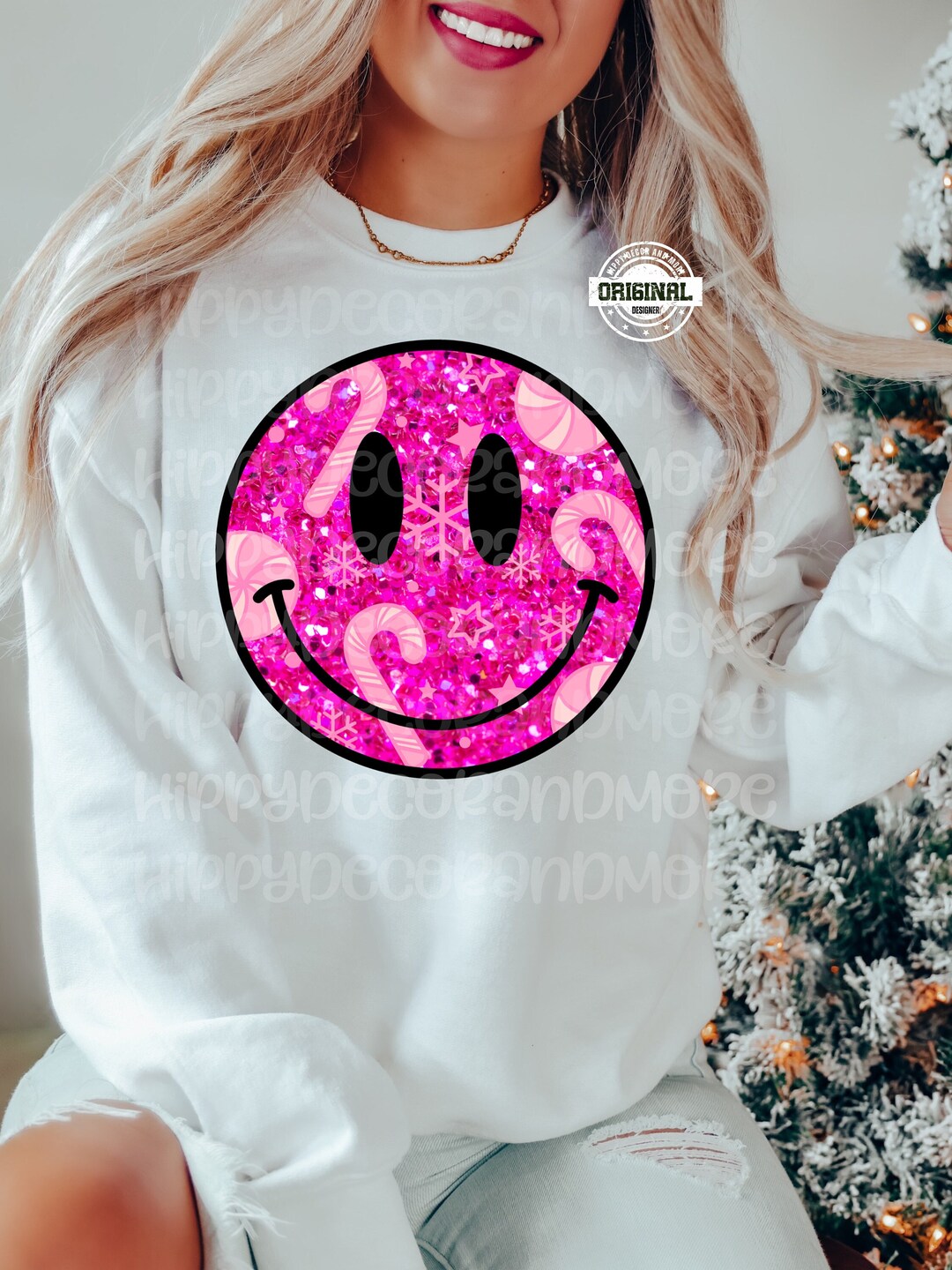 Candy Cane Smiley PNG Sparkly Glitter Candy PNG Candy Cane PNG Pink ...