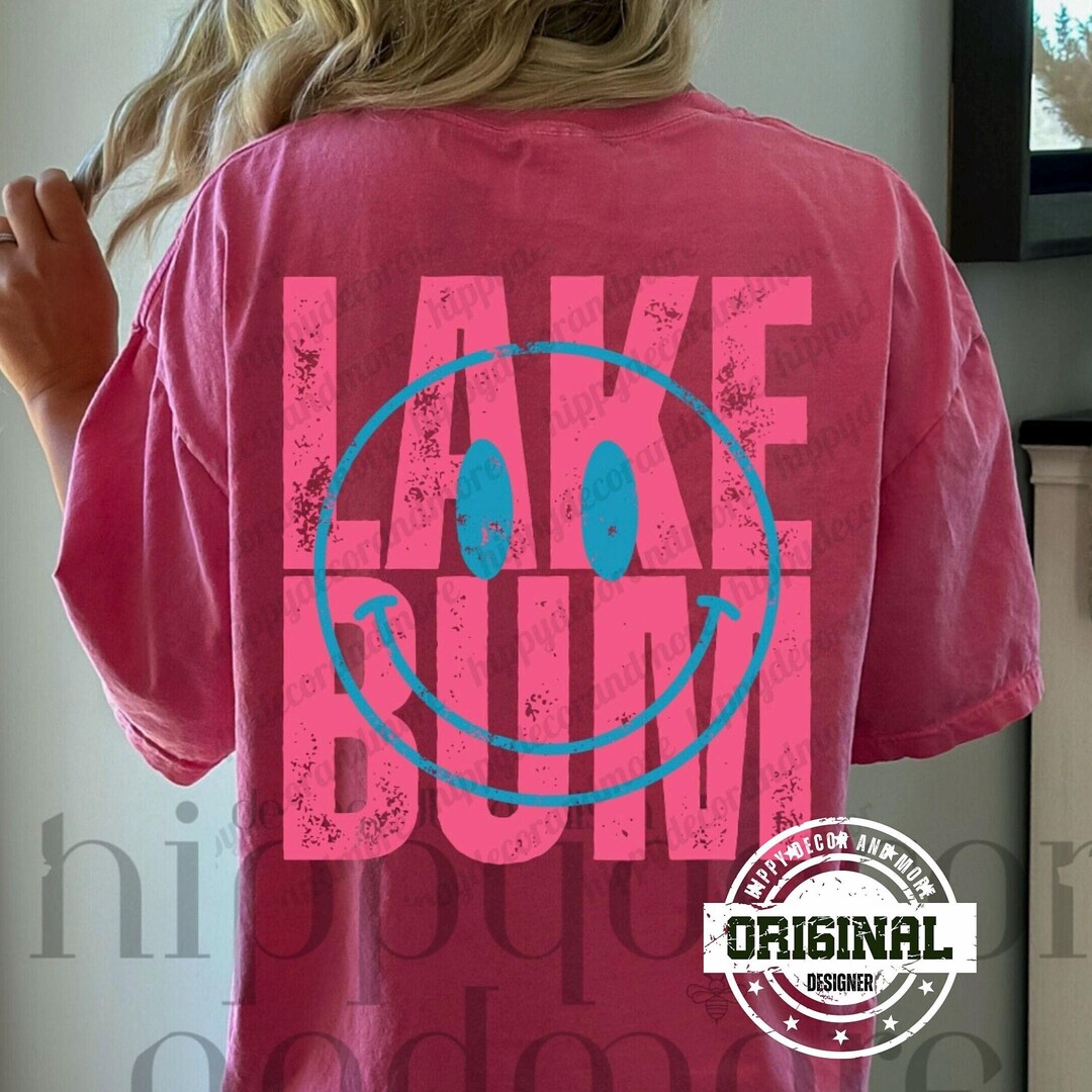 Distressed Smiley Face PNG Retro PNG Summer Png Pink Lake Bum ...