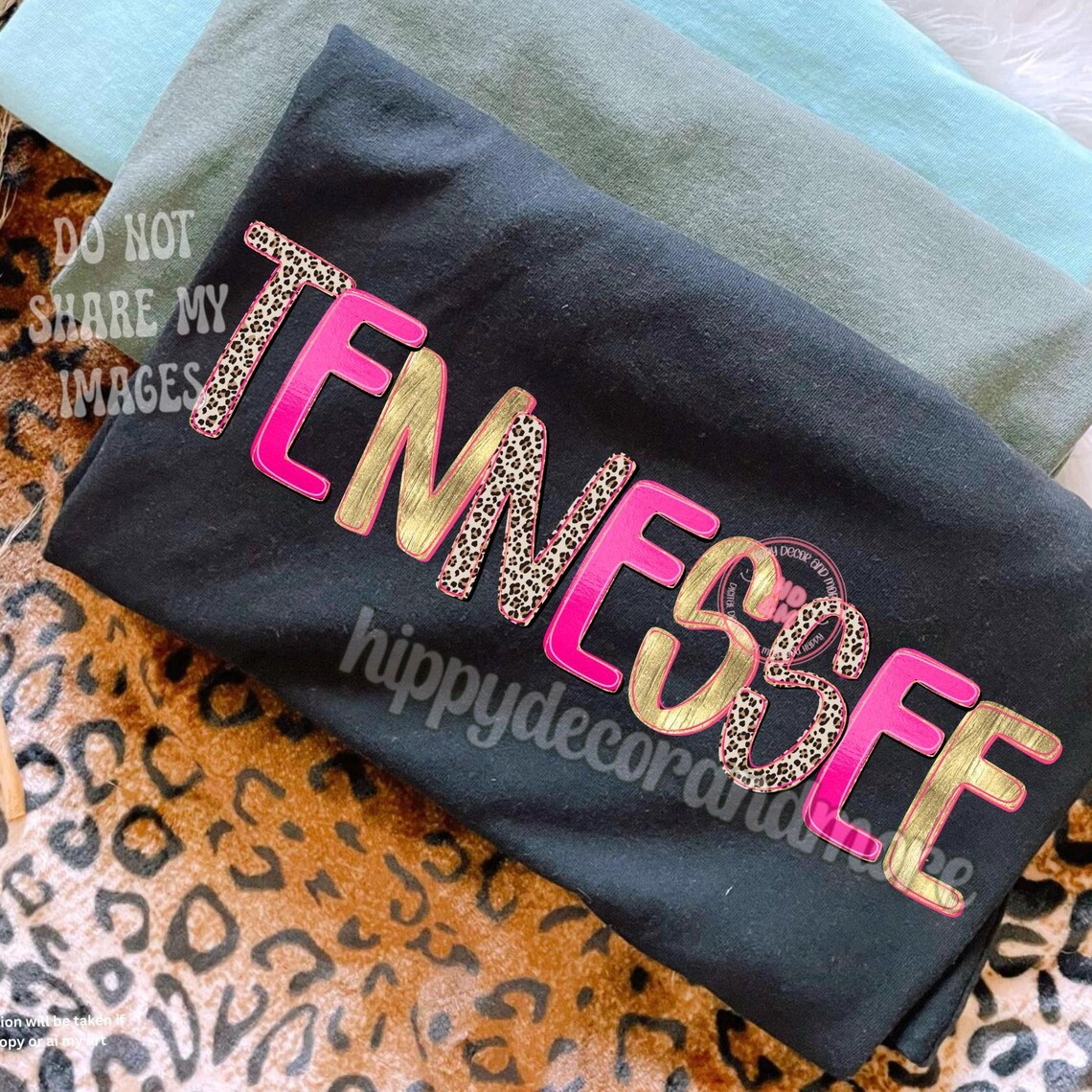 Preppy Tennessee PNG Pink Leopard Print Metalic Gold Girly Girl ...