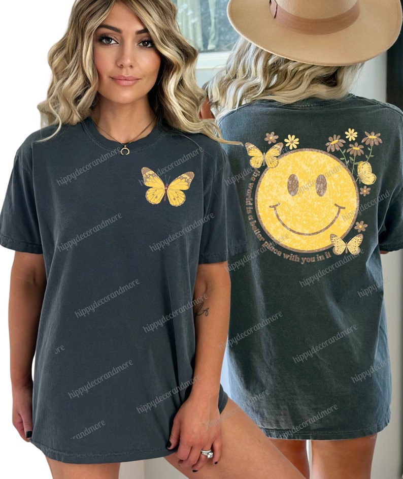 Retro Smiley Face PNG Distressed Transfer Smile Face Sublimation Boho ...