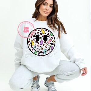 Leopard Print Smiley Face PNG Easter PNG Pastel Smiley Face Shirt ...