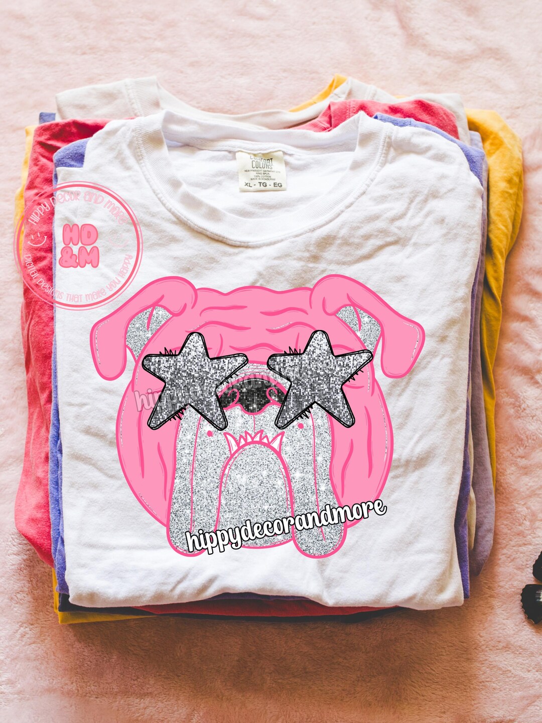 Pink Preppy Bulldog Mascot PNG Sparkly Mascot Star Eyes Girly Bulldog ...