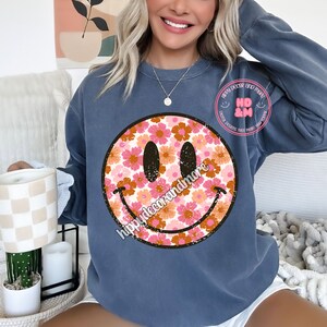 Flower PNG Retro Flowers PNG Summer Fall Smiley Face PNG Floral Smiley ...