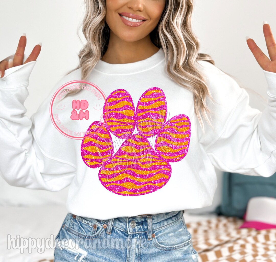 Tigers Paw PNG Sparkly Tiger PNG School Spirit Tigers Mascot Tiger Paw ...
