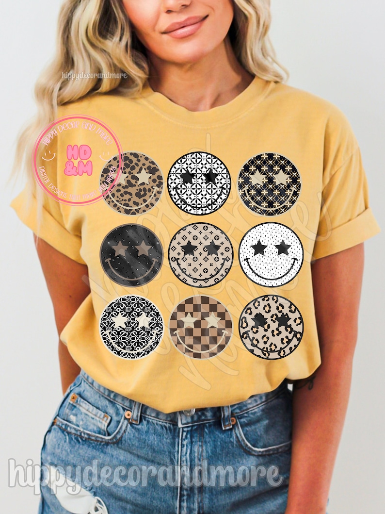 Preppy Smiley Faces PNG Preppy PNG Smileys Shirt Design Bougie PNG - Etsy