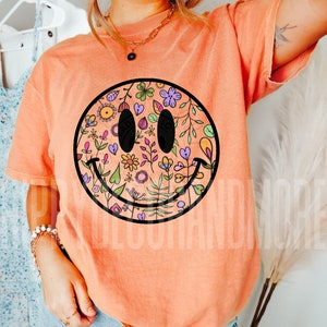 Boho Smiley Face PNG Bohemian Smiley Face Smiley Transfer Design Smiley ...
