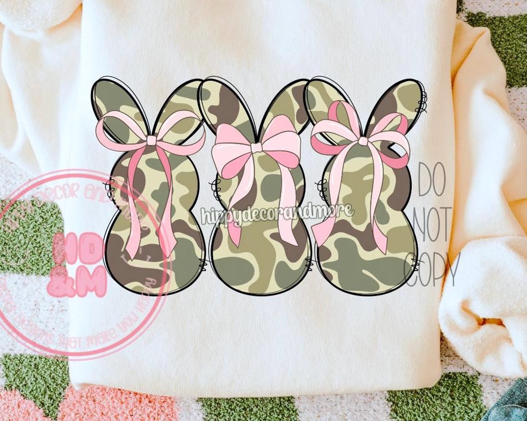 Camo Easter Bunnies PNG Camo PNG Preppy PNG Trendy Camo Shirt Design ...
