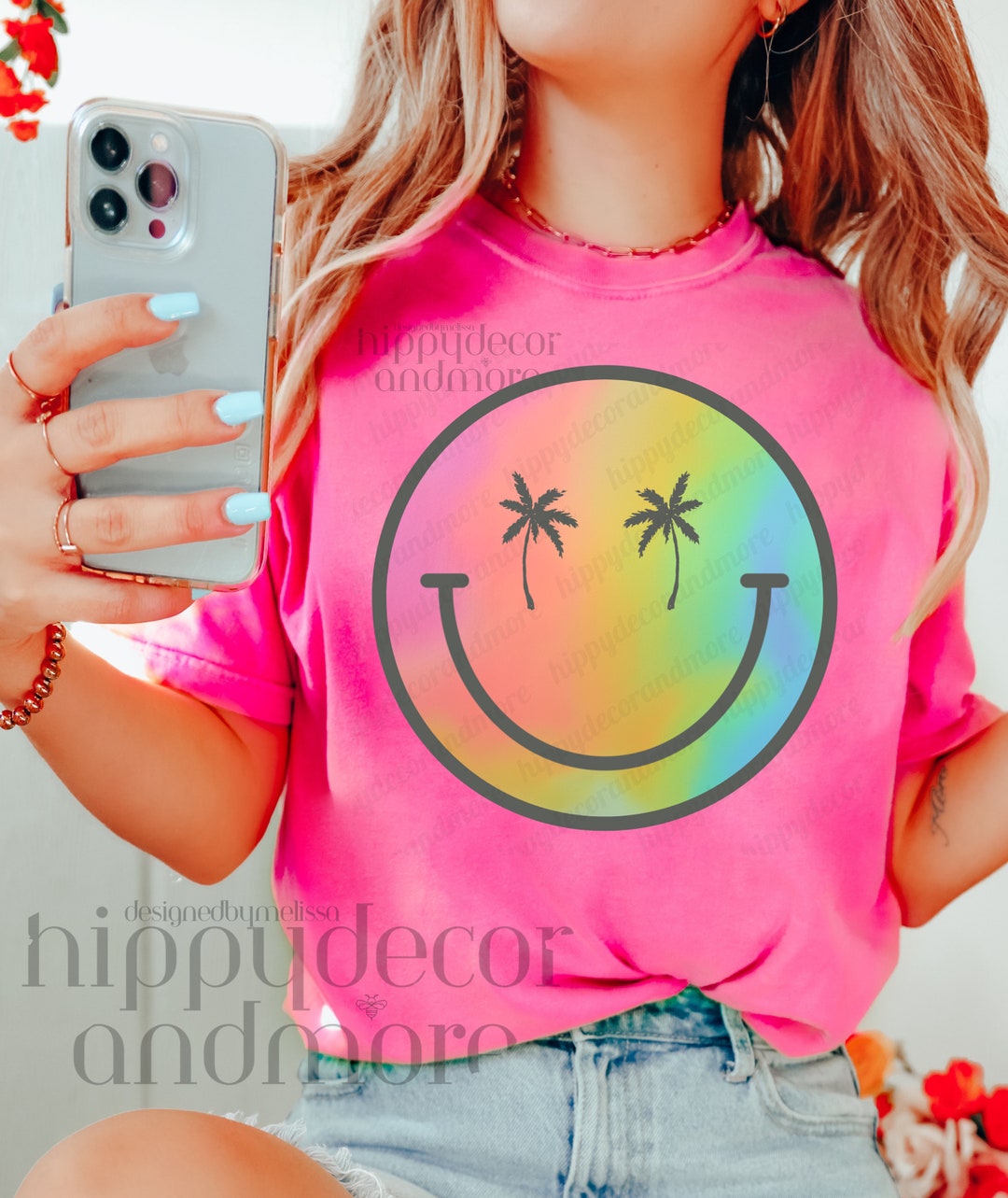 Tye Dye PNG Palm Trees Happy Face PNG Happy Face PNG Trendy Happy Face ...