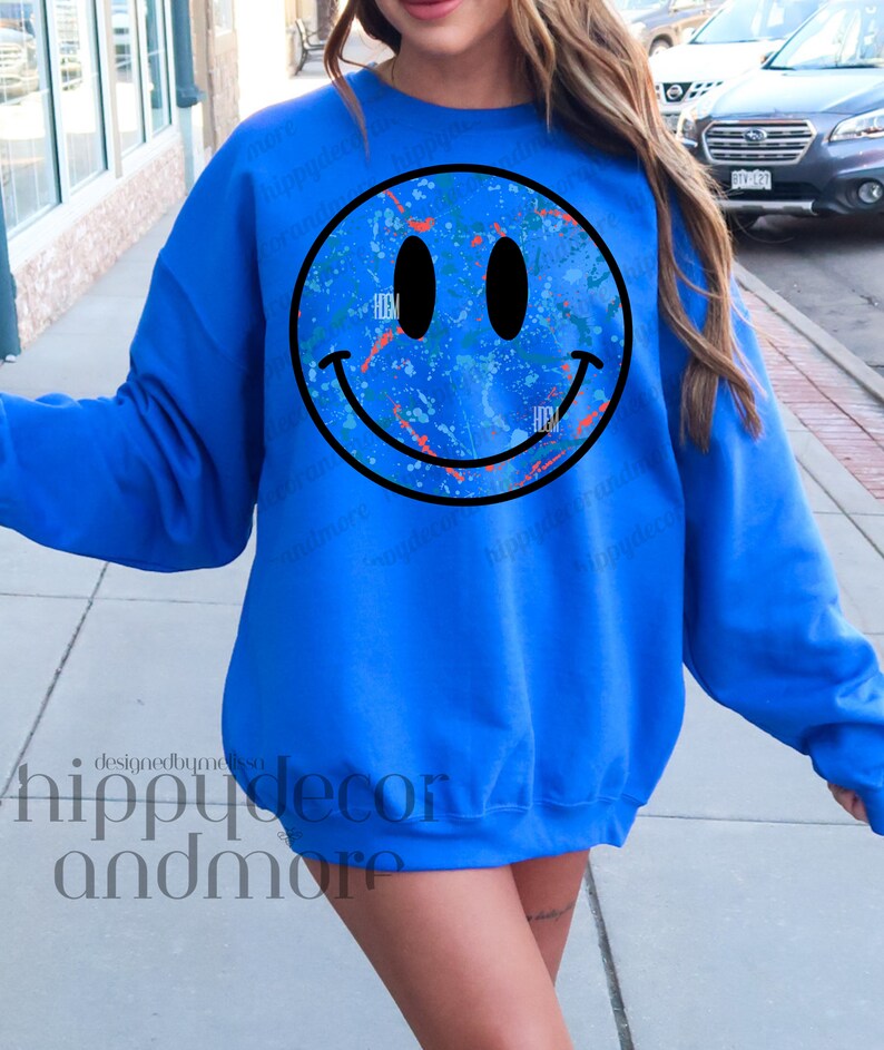 Smiley Face Sublimation Splatter Paint Smiley Face PNG Red - Etsy