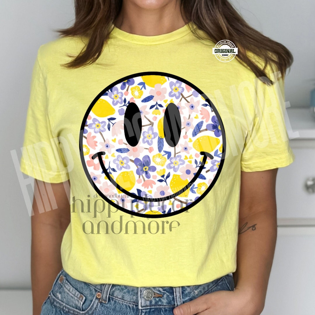 Lemons PNG Smiley Face PNG Purple Spring Smiley Face Shirt Trendy Cute ...