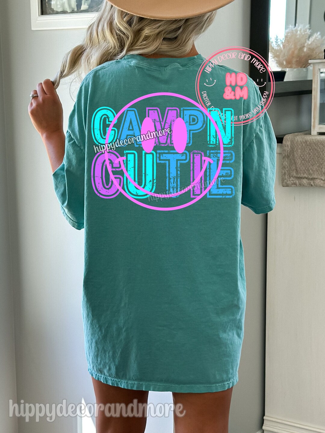 Camping PNG Smiley Face PNG Summer Vibes Camping Digital Design Neon ...