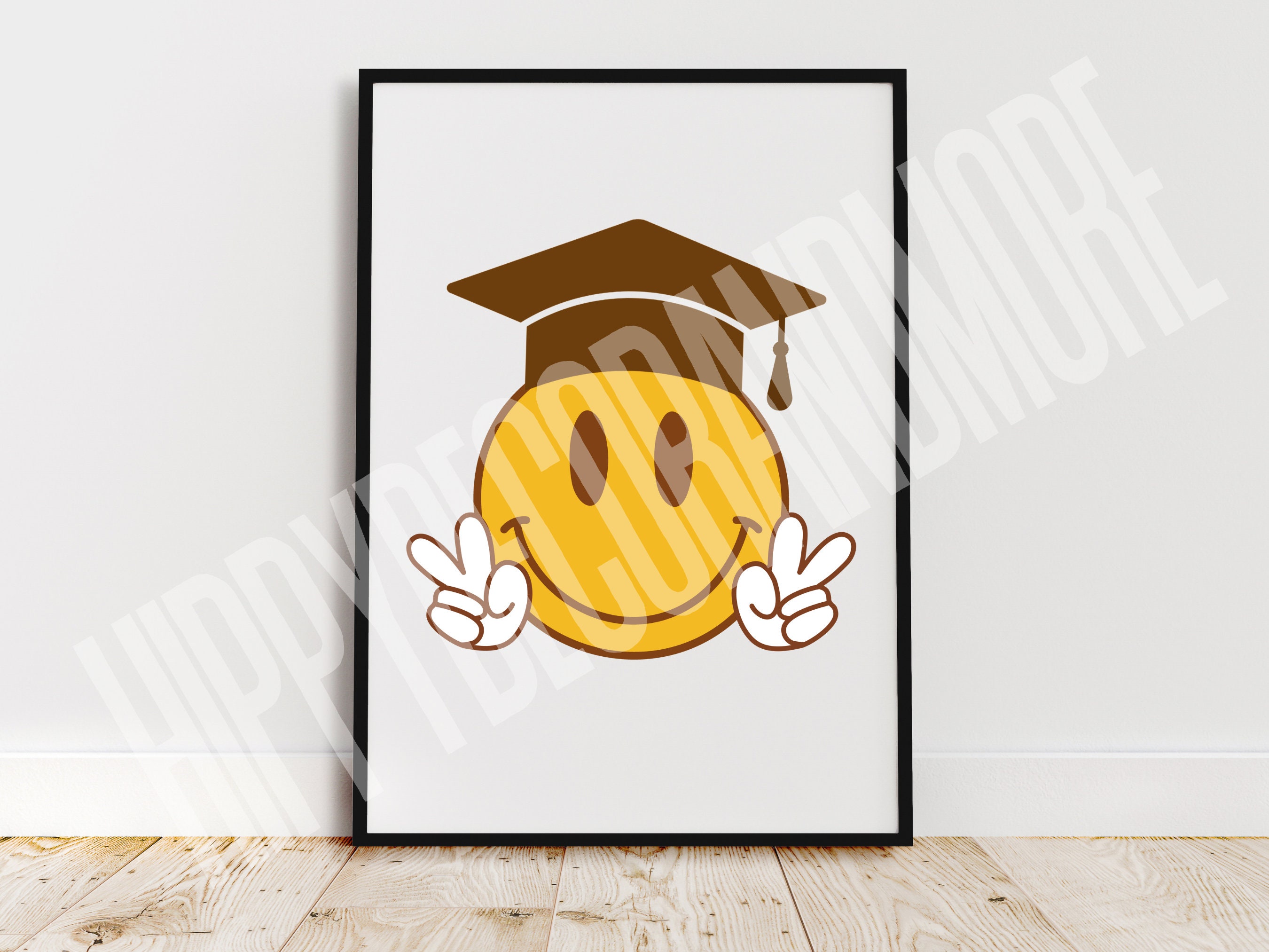 Retro Smiley Face PNG Graduation Shirt Grad PNG Hippie Png Class of ...
