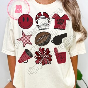 Maroon Football Collage PNG Football PNG Retro Football Shirt ...