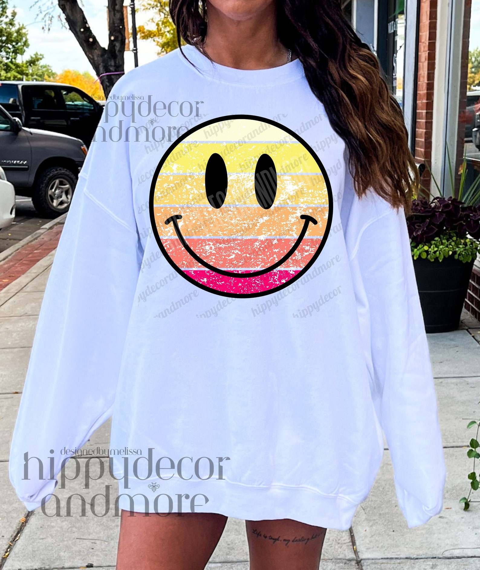 Distressed Retro Smiley Face PNG Sunny Smiley Png Boho Png Boho Smiley ...