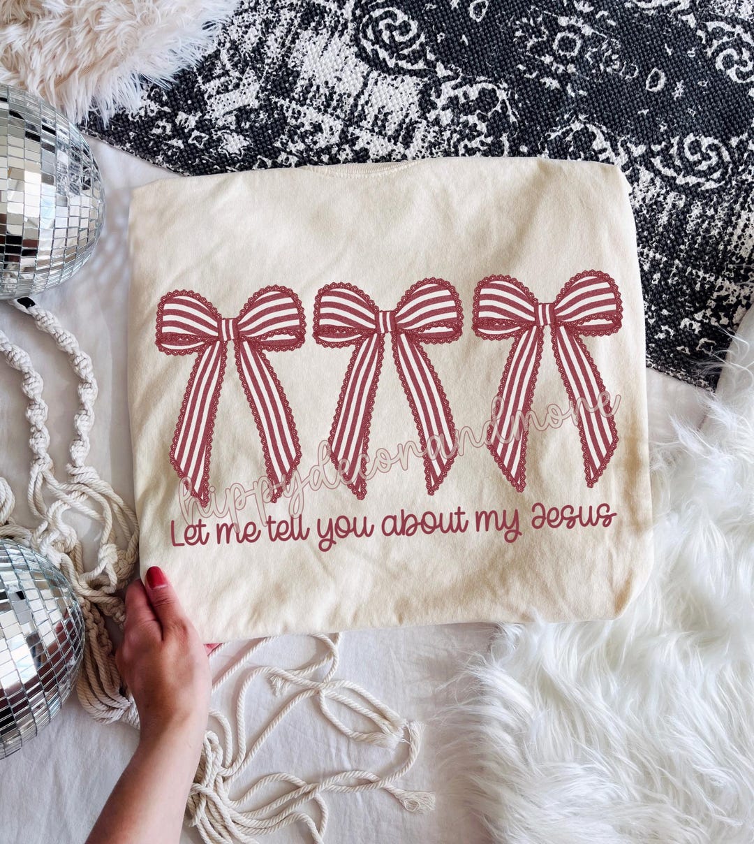 Let Me Tell You About My Jesus PNG | Christian Retro Bow Clipart ...