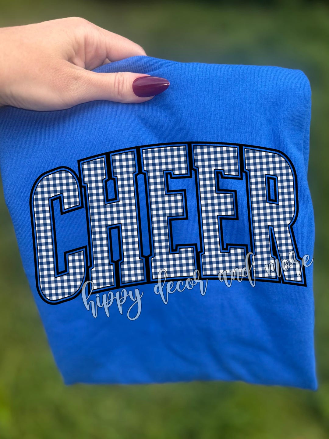 Blue Cheer PNG Blue Cheer Shirt Design Checkered Cheerleader PNG Preppy ...