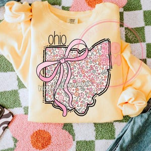 State PNG Floral Coquette Ohio PNG Trendy Girly Shirt Design Coquette ...