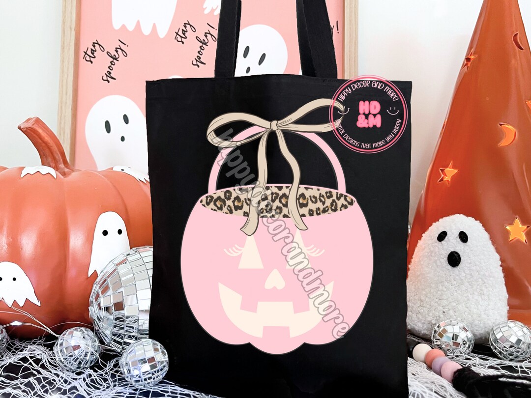 Pink Pumpkin Bucket PNG Halloween Tote Bag Ideas Halloween Bucket PNG ...