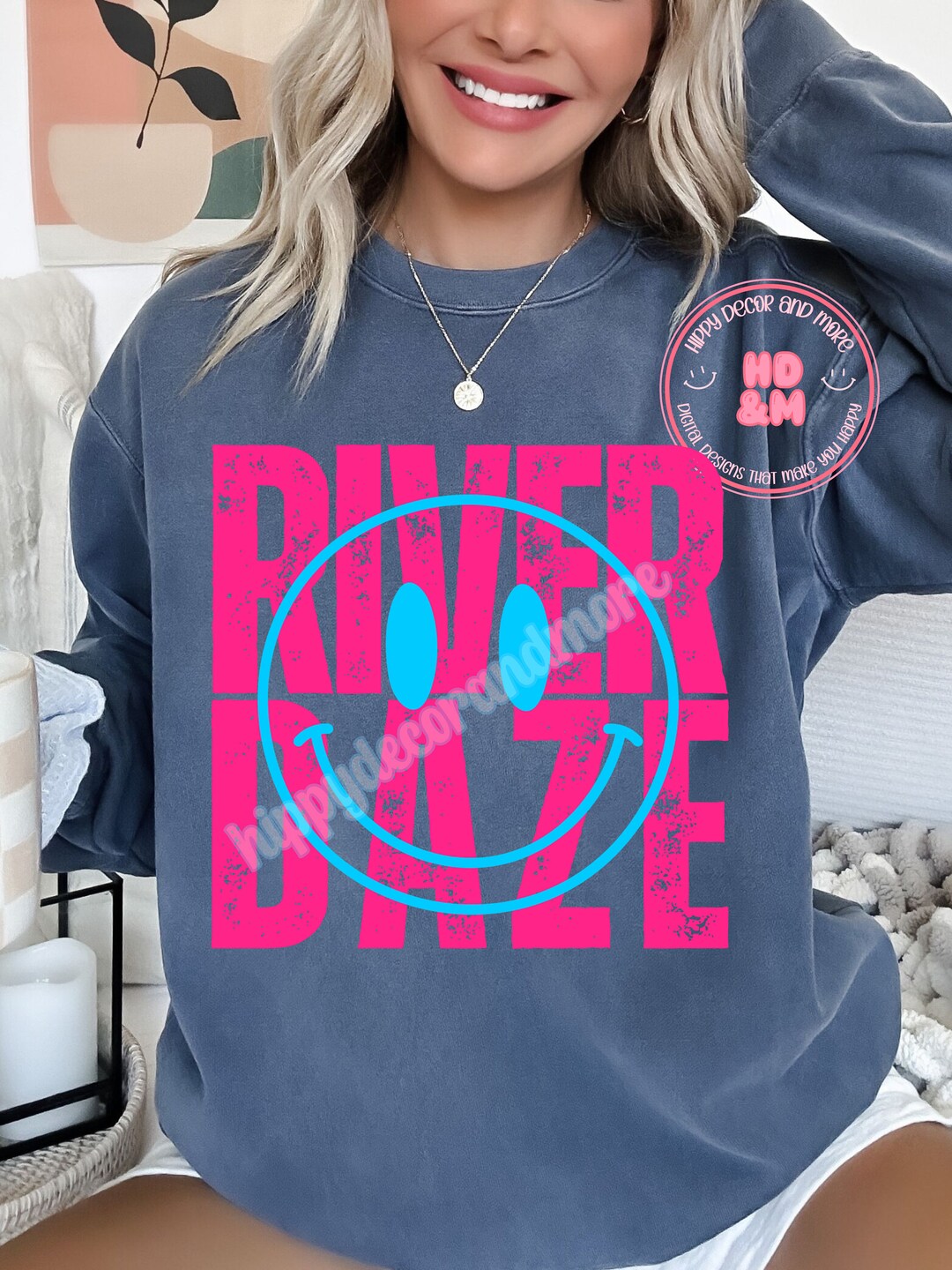 River Daze Smiley Face PNG River Shirt Design Distressed Retro Smiley ...