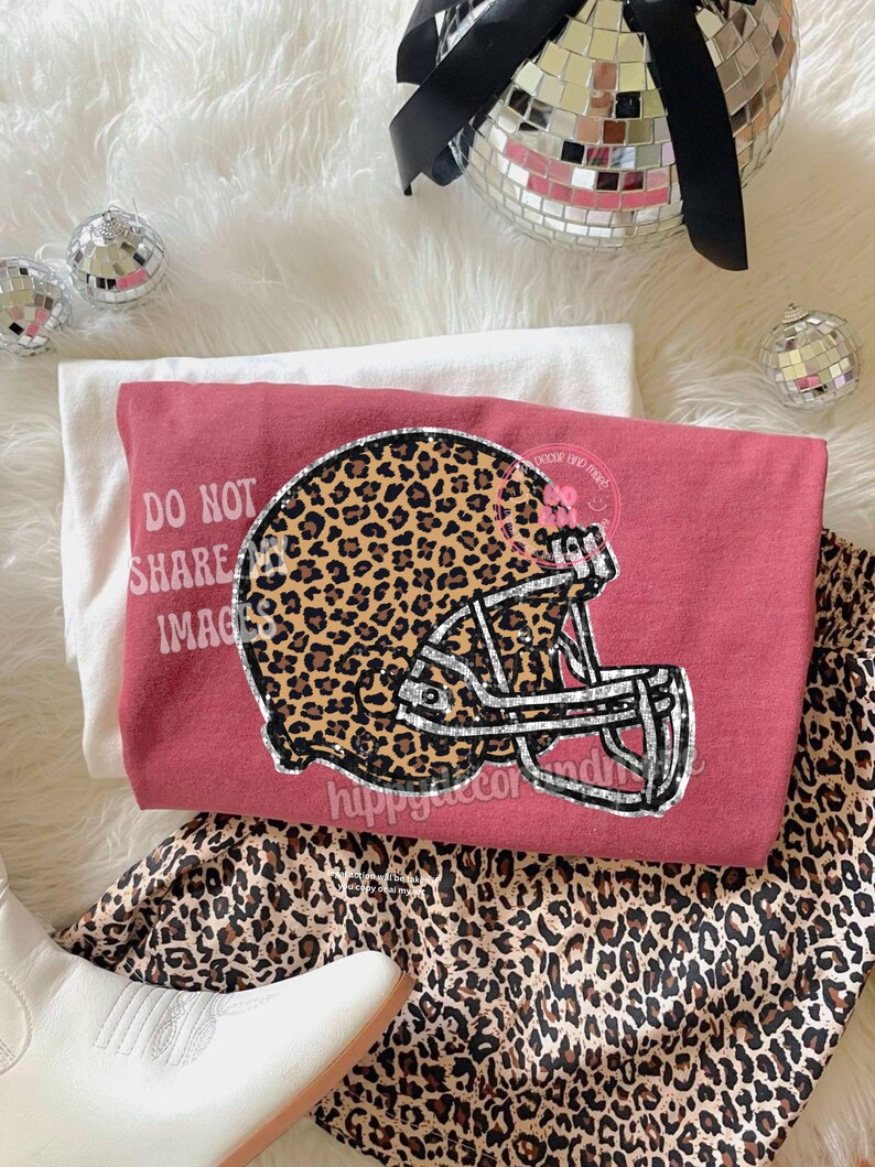 Leopard Print Football Helmet PNG Sparkly Football PNG Girly Football ...