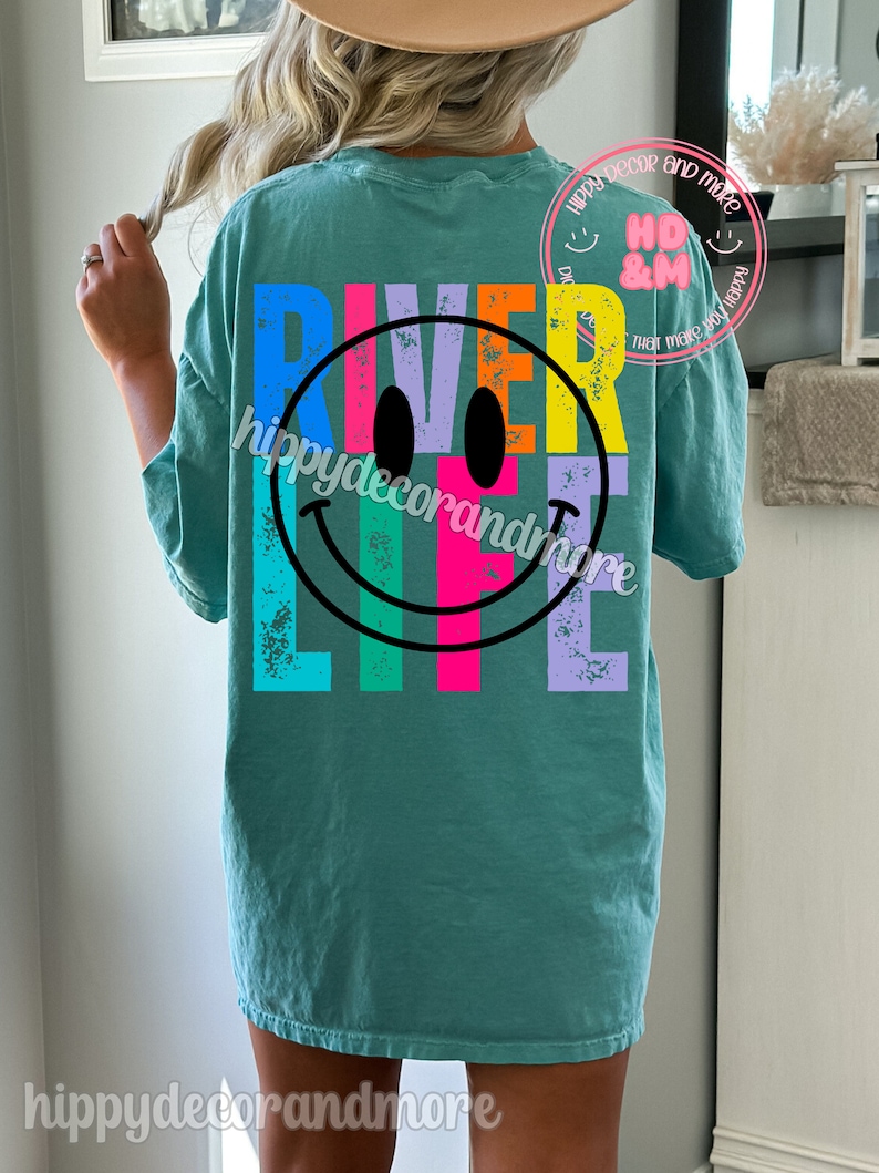 River Life PNG Smiley Face PNG River Vibes Summer PNG Smiley Shirt ...