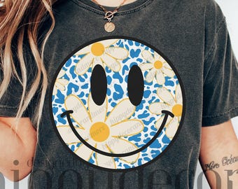 Retro Happy Face Daisy, Png, Digital Download - Etsy