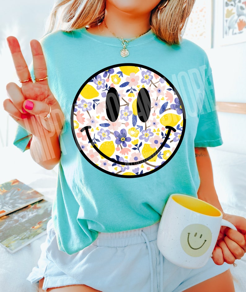 Lemons PNG Smiley Face PNG Purple Spring Smiley Face Shirt - Etsy