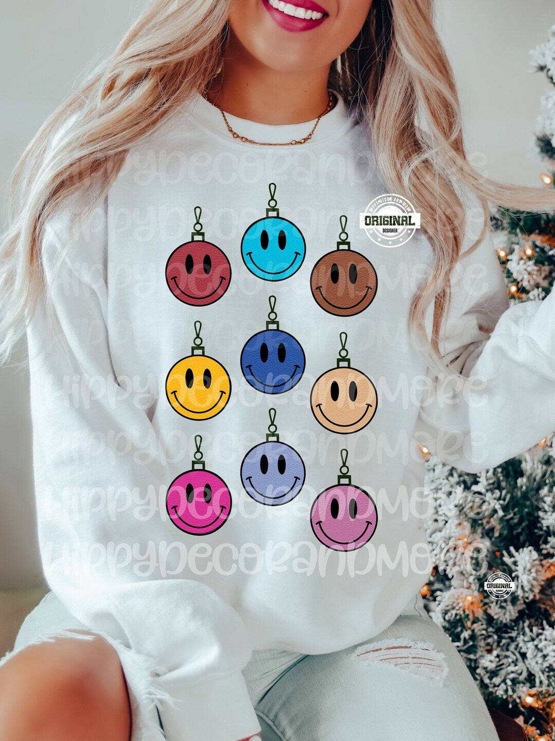 Retro Christmas PNG Boho Ornaments PNG Smiley PNG Happy Face - Etsy
