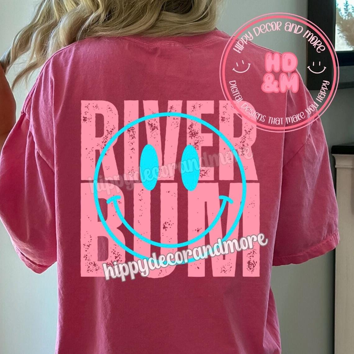 River Bum Smiley Face PNG Summer PNG River PNG Beach Vibes Smiley Shirt ...