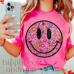 Boho Smiley Face PNG Bohemian Smiley Face Smiley Transfer Design Smiley ...
