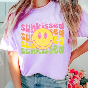 Smiley Face PNG Retro PNG Sunkissed Smiley Face Shirt Design Summer ...