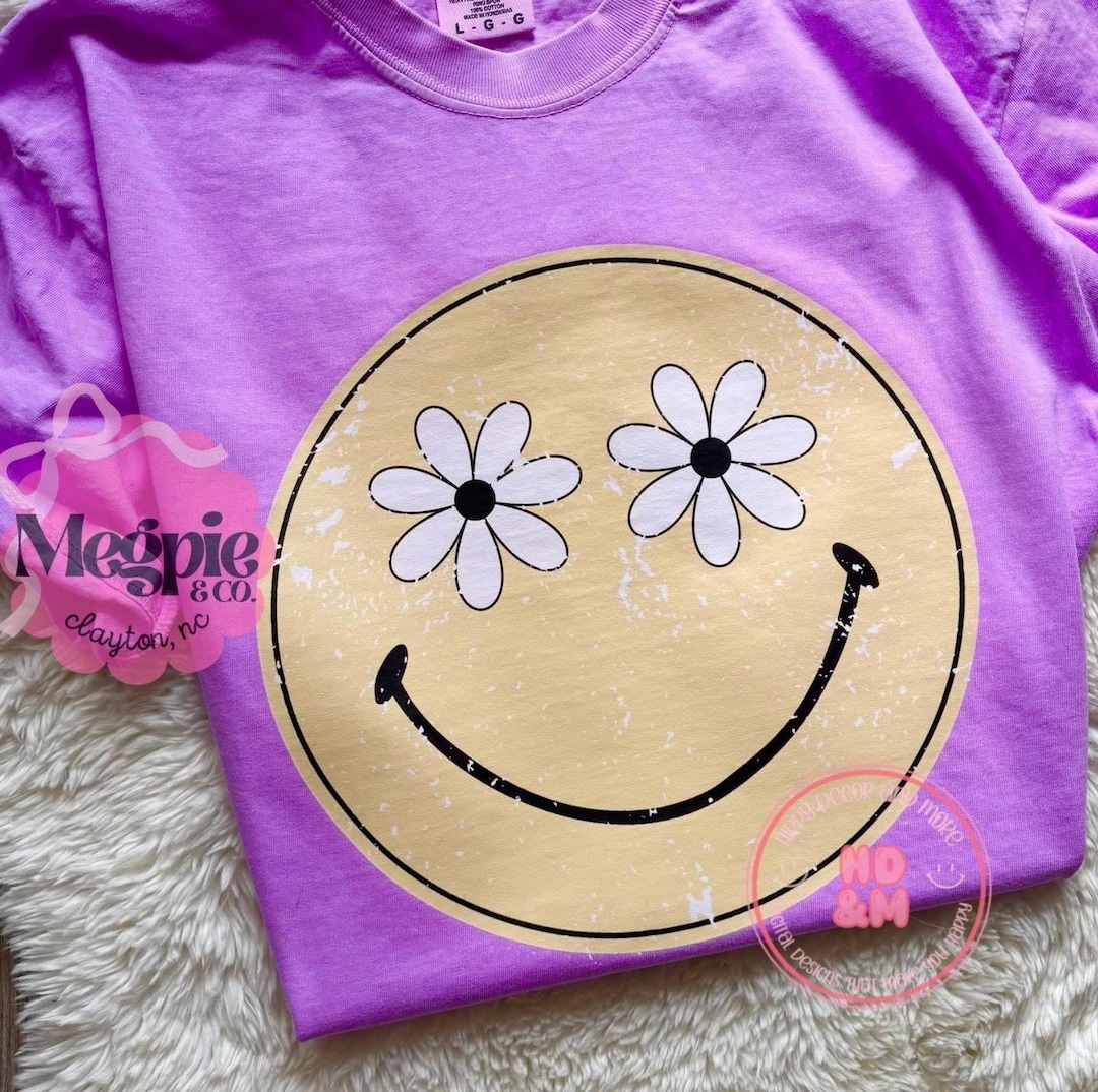 Retro Smiley Face PNG Daisy PNG Happy Distressed Retro Happy Face ...