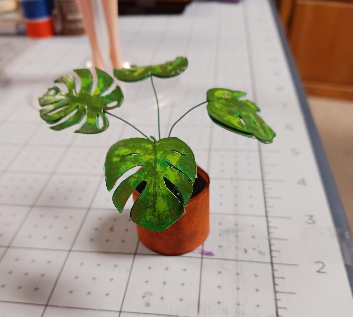 1:6 Monstera, Plant in Pot, Mini Plant, Mini Monstera, Terracotta ...
