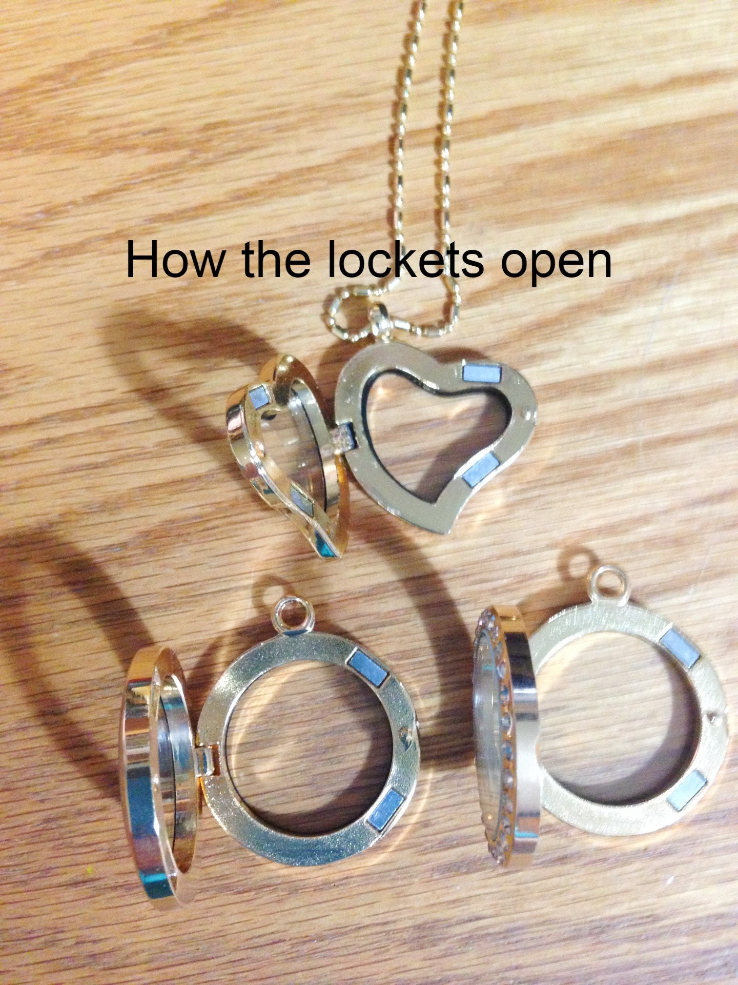 Gold Floating Lockets, Floating Locket, Gift for Her, 25-30mm, Chain ...