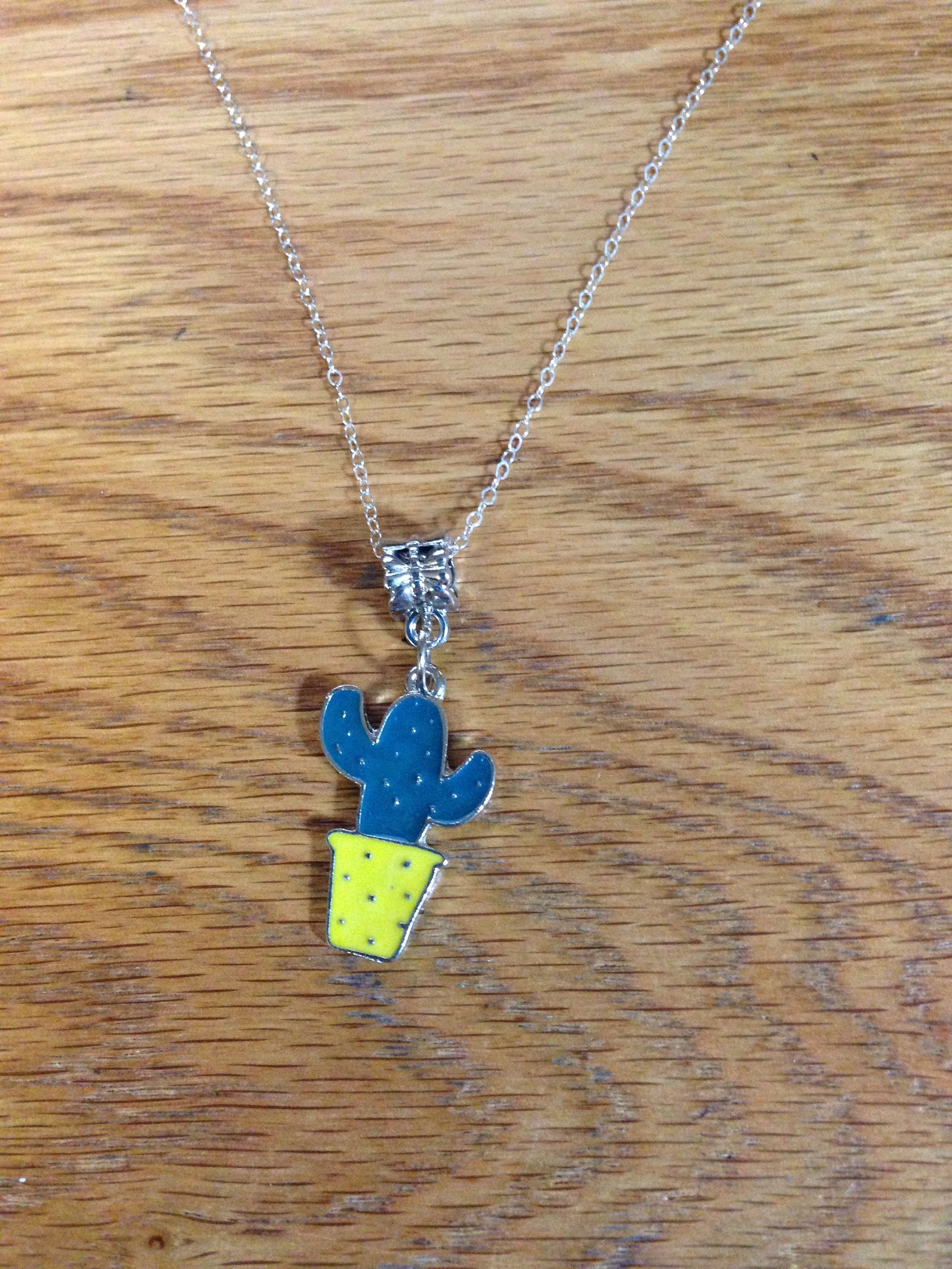 Cactus Charm Necklace, Cactus Charm, Charm Necklace, - Etsy