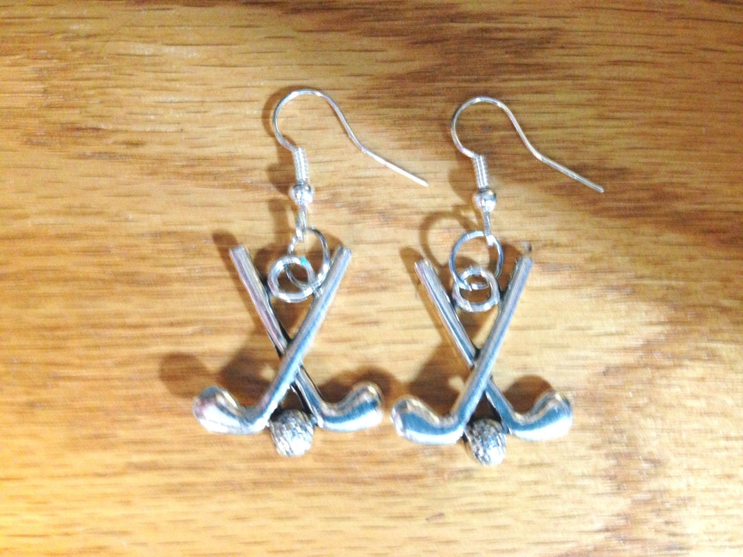 Golf Earrings, Sports Line, Golf Colors, for Golfer, for Her, Dangle ...